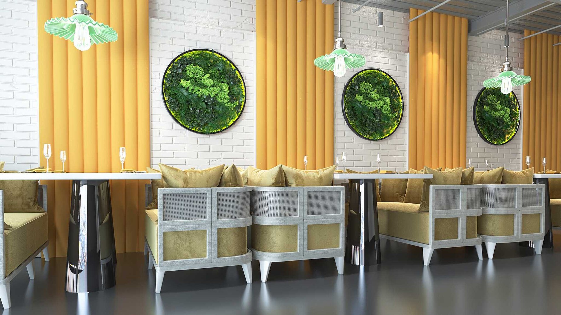 Cafe yellow model - TurboSquid 1699483