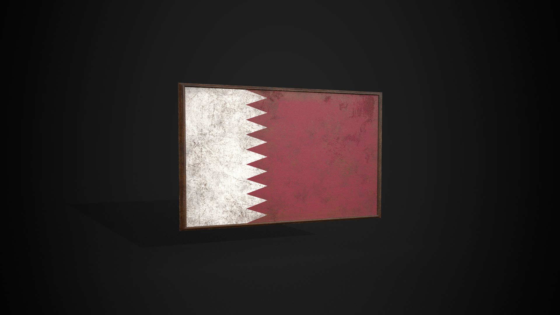 Old Picture Frame With Qatar Flag - Game Ready PBR Low-poly 3D Model 3D ...