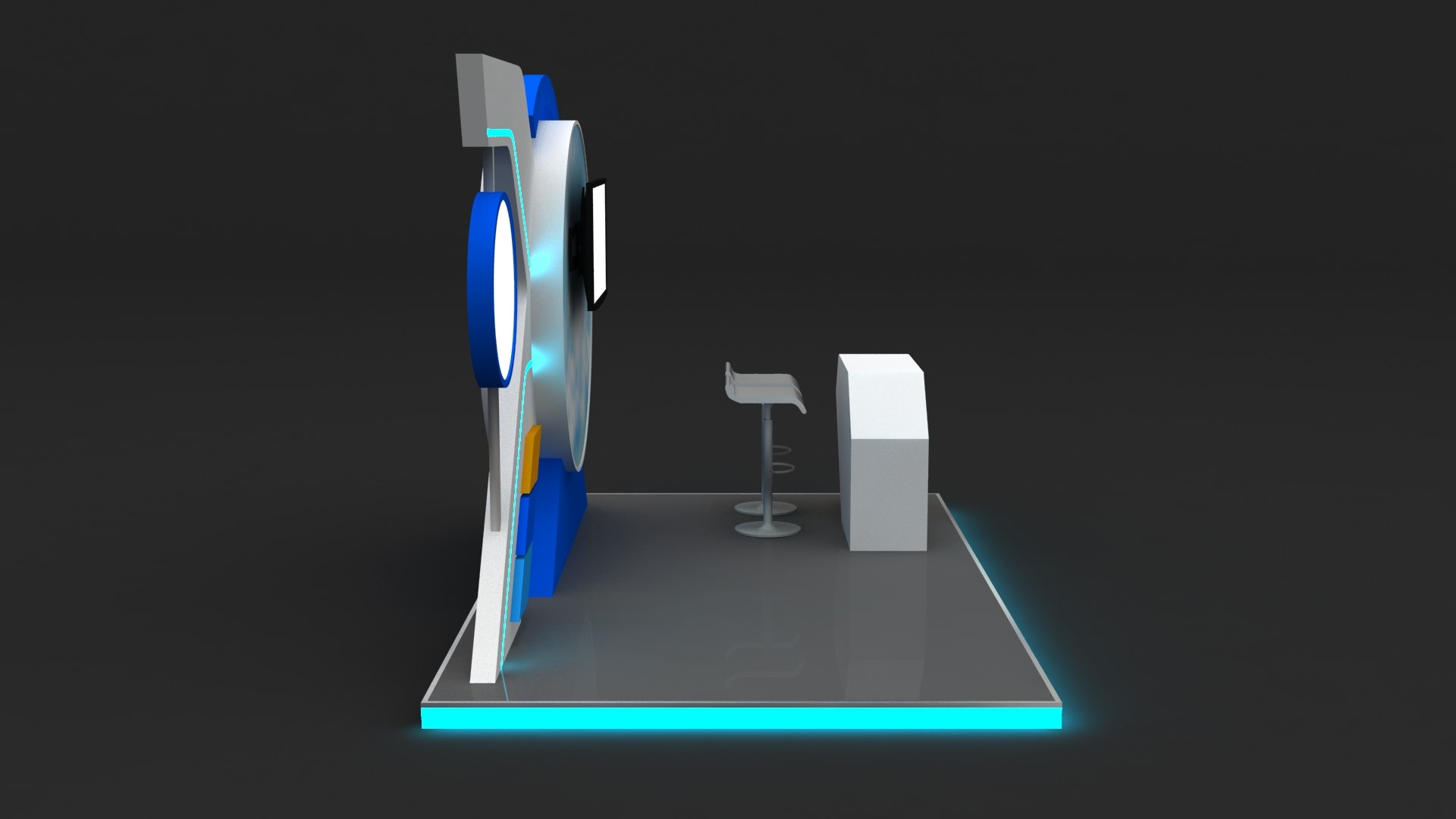 Stand Booth Digital Futuristic Technology 3D Model - TurboSquid 1943050