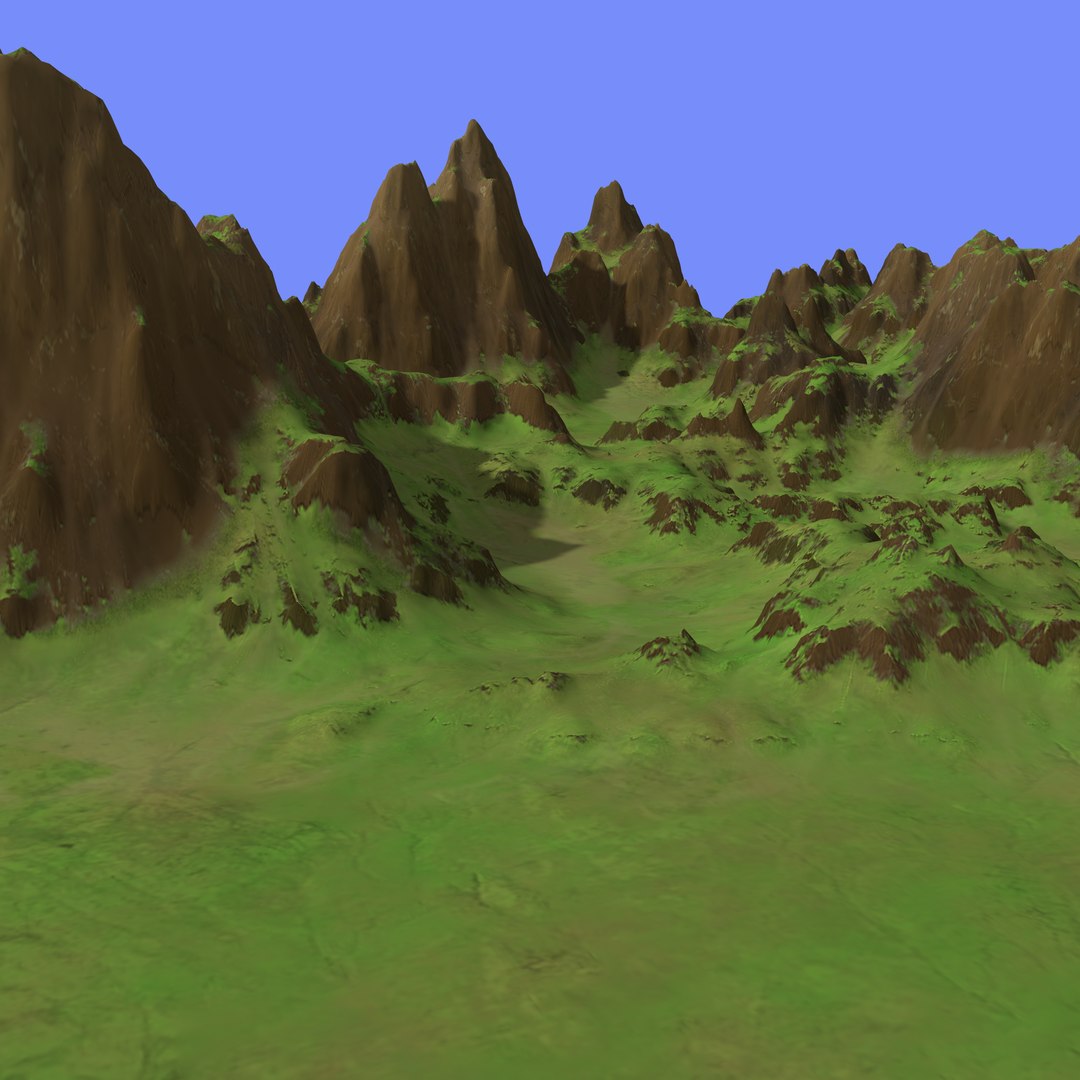 Grassy Terrain Dm-01 3d Max