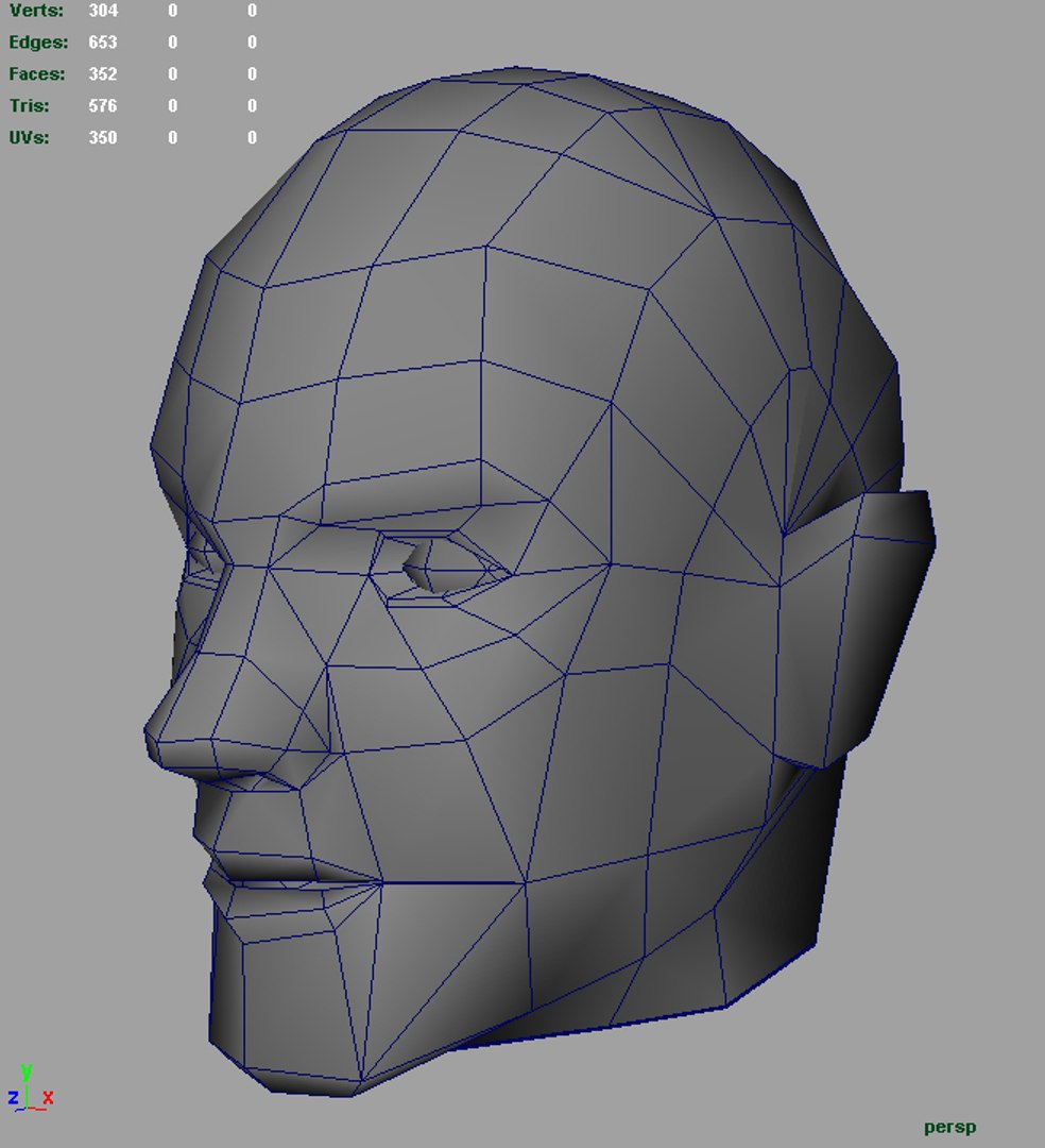 Basic Male Character Head 3d Model