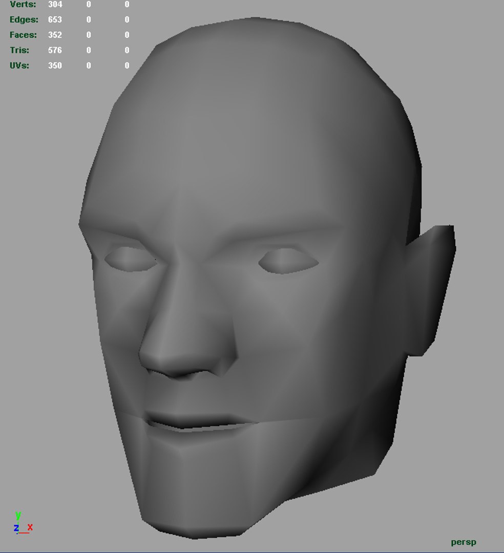 Basic Male Character Head 3d Model