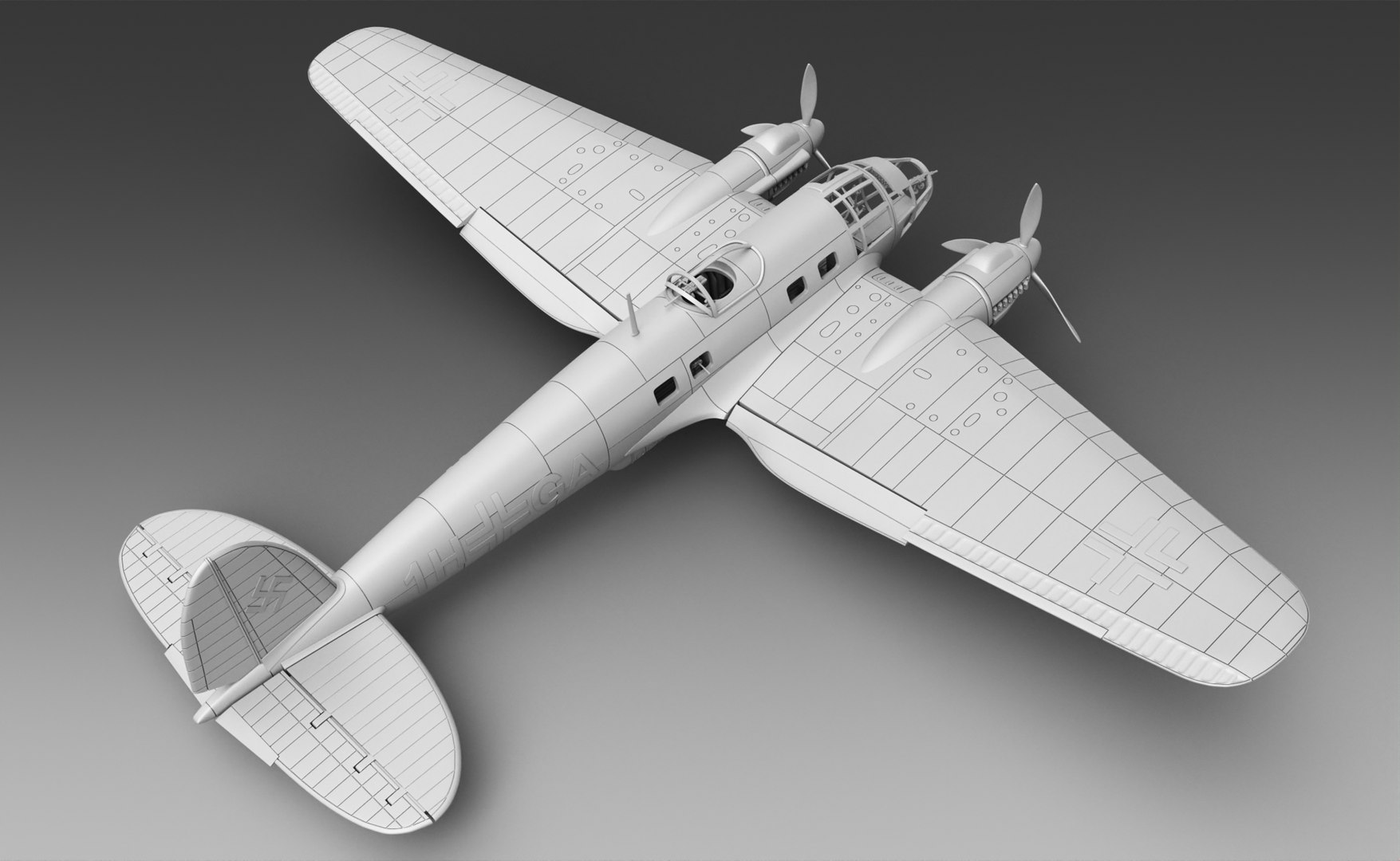 3D German Plane Heinkel-111 - TurboSquid 1952215
