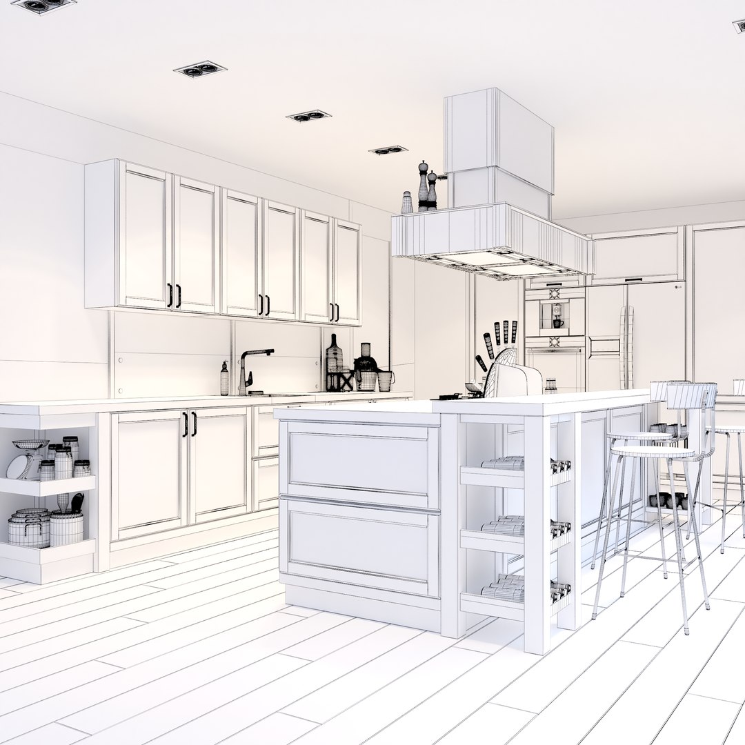 3D kitchen scene - TurboSquid 1223067