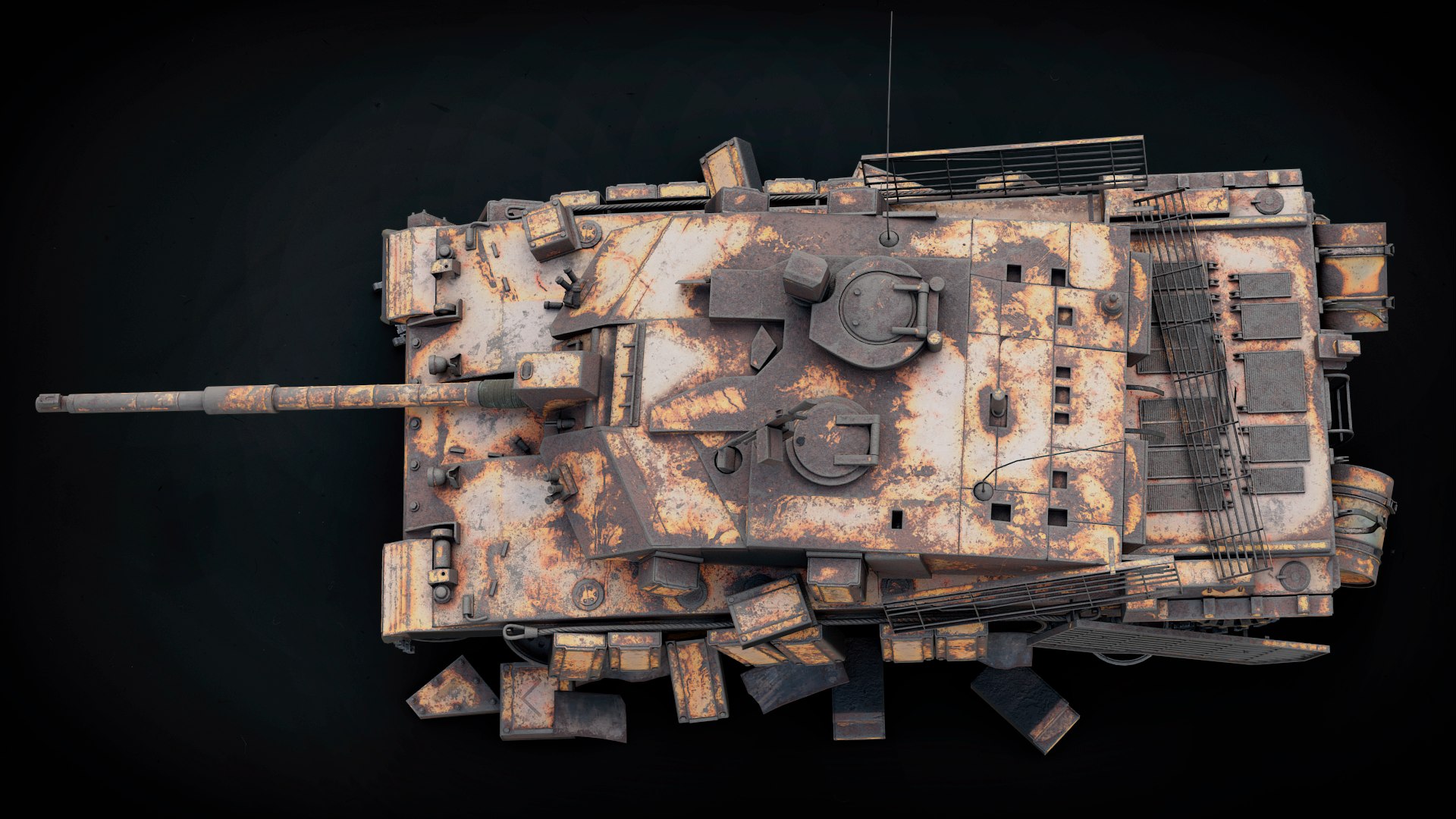 3D Challenger 2 Destroyed Tank Model - TurboSquid 2145824