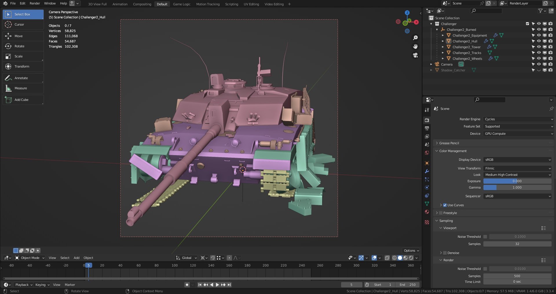 3D Challenger 2 Destroyed Tank Model - TurboSquid 2145824