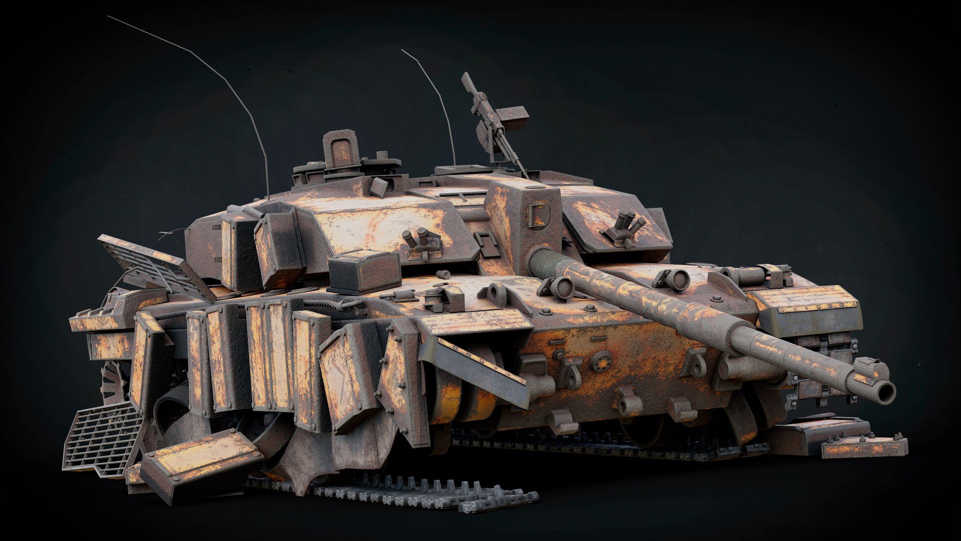3D Challenger 2 Destroyed Tank Model - TurboSquid 2145824