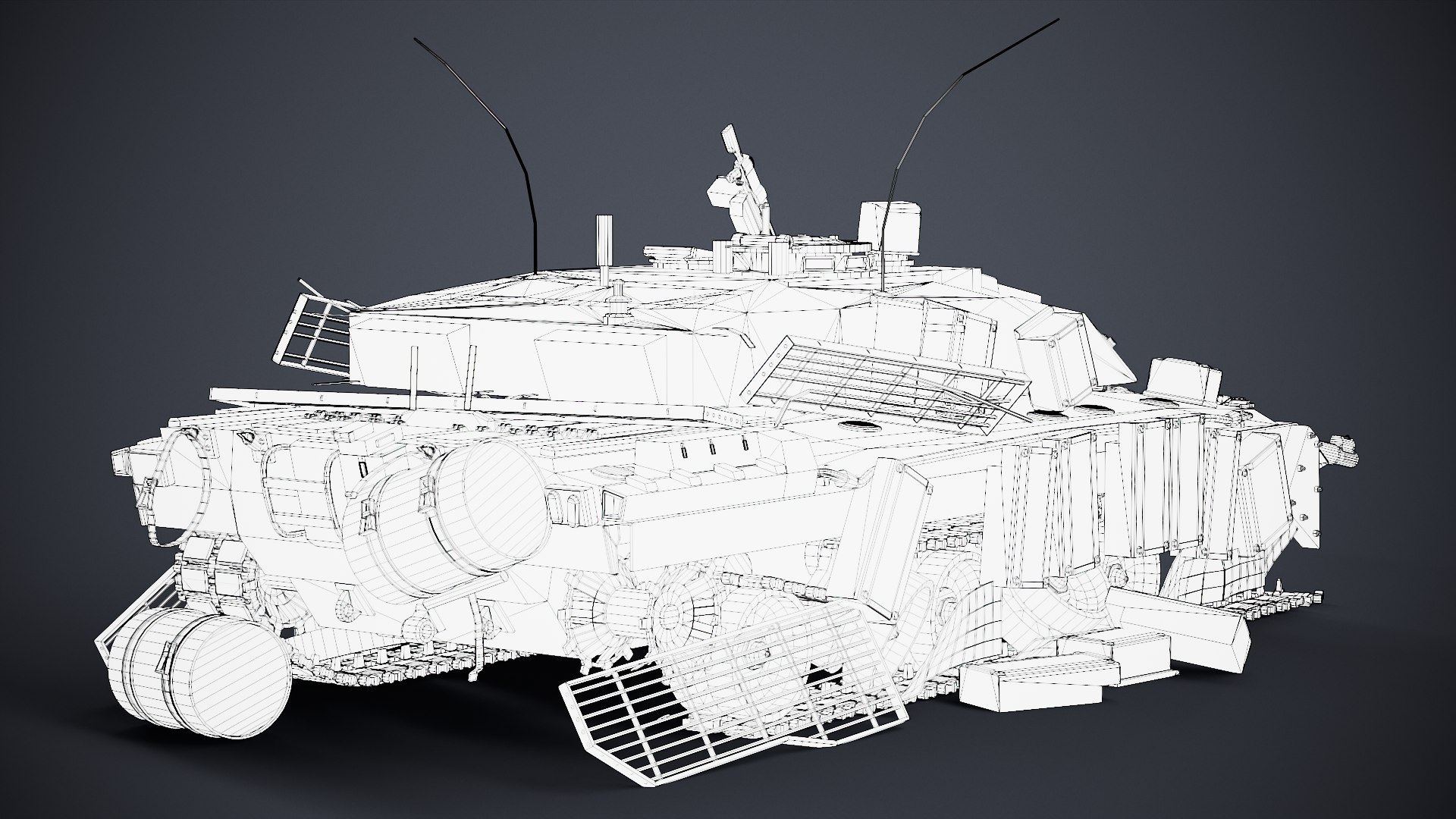 3D Challenger 2 Destroyed Tank Model - TurboSquid 2145824