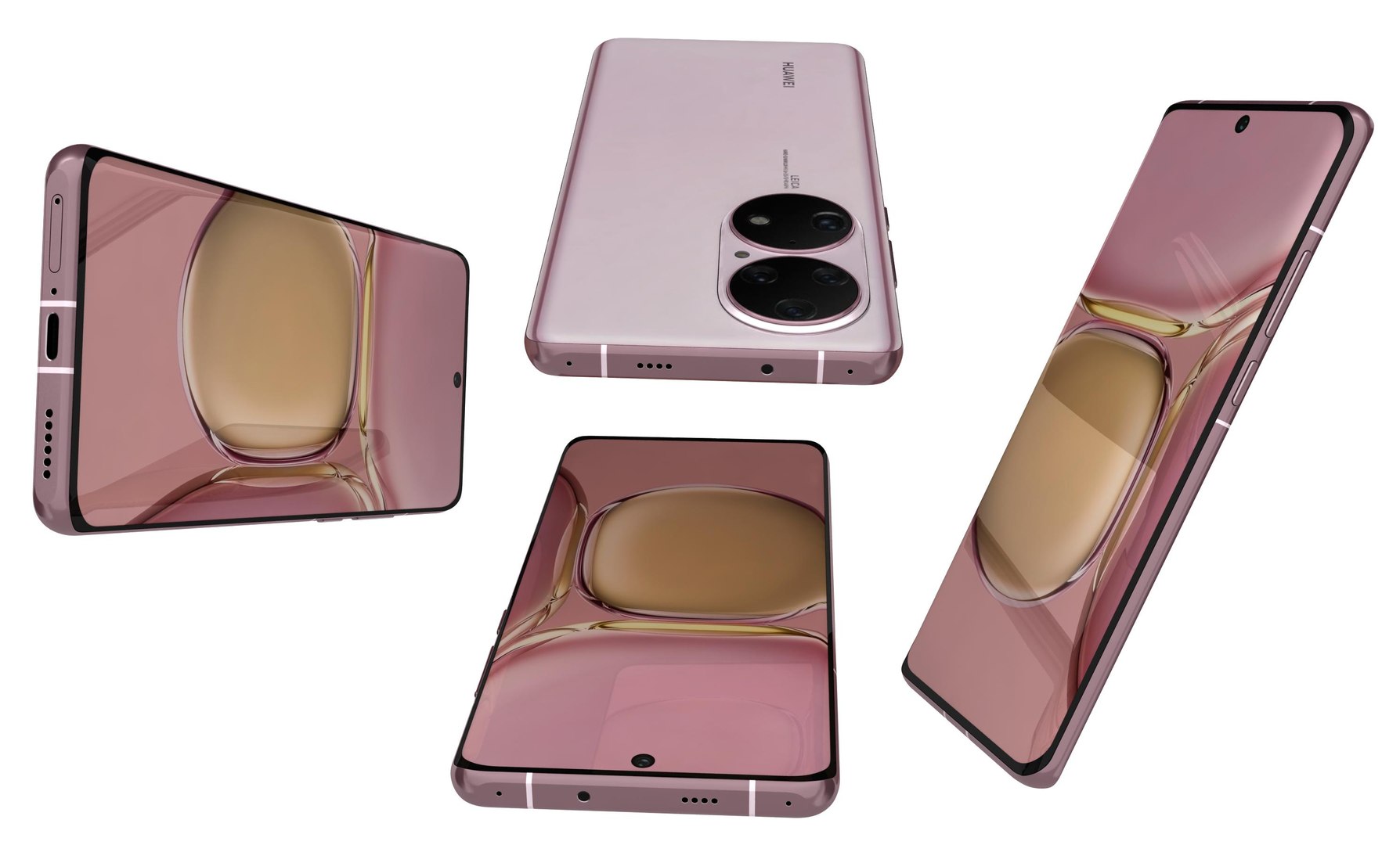 Huawei P50 Pro Charm Pink 3D - TurboSquid 1883576