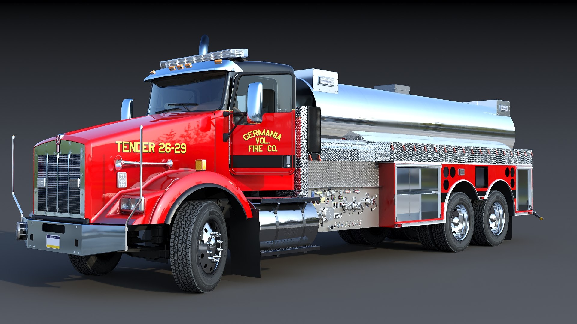 Kenworth T800 Fire tanker truck 3D model - TurboSquid 2034069