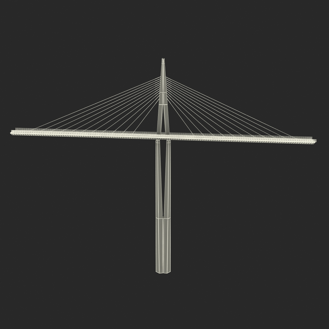 millau viaduct bridge france 3d model