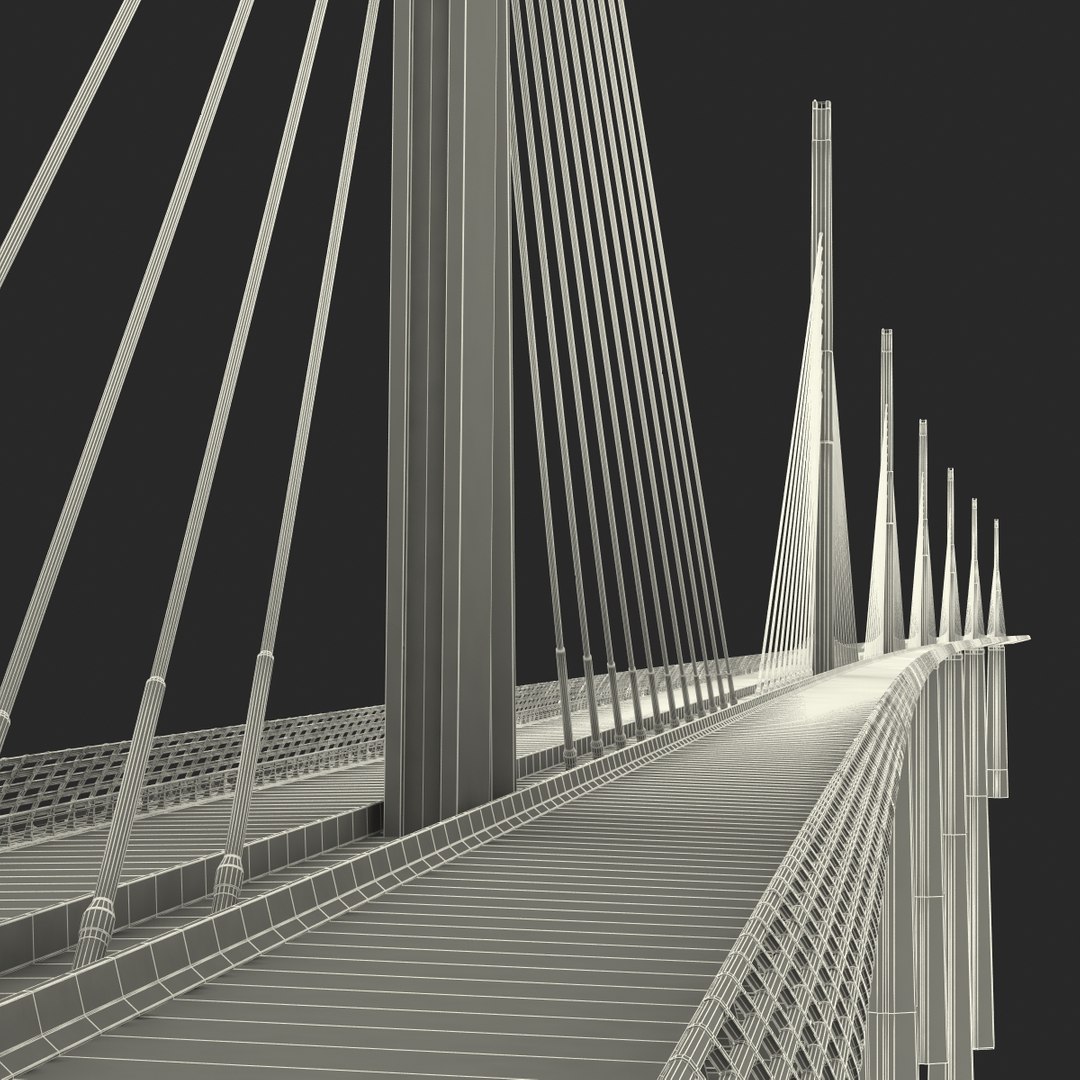 millau viaduct bridge france 3d model