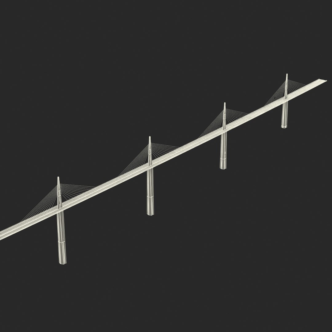 millau viaduct bridge france 3d model