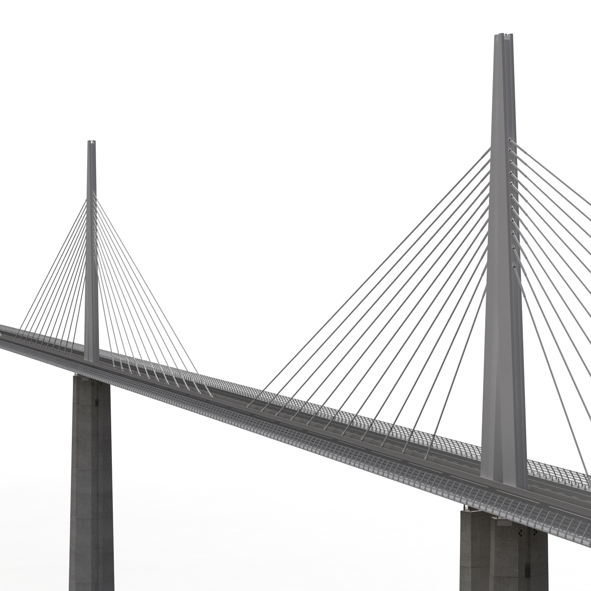 millau viaduct bridge france 3d model