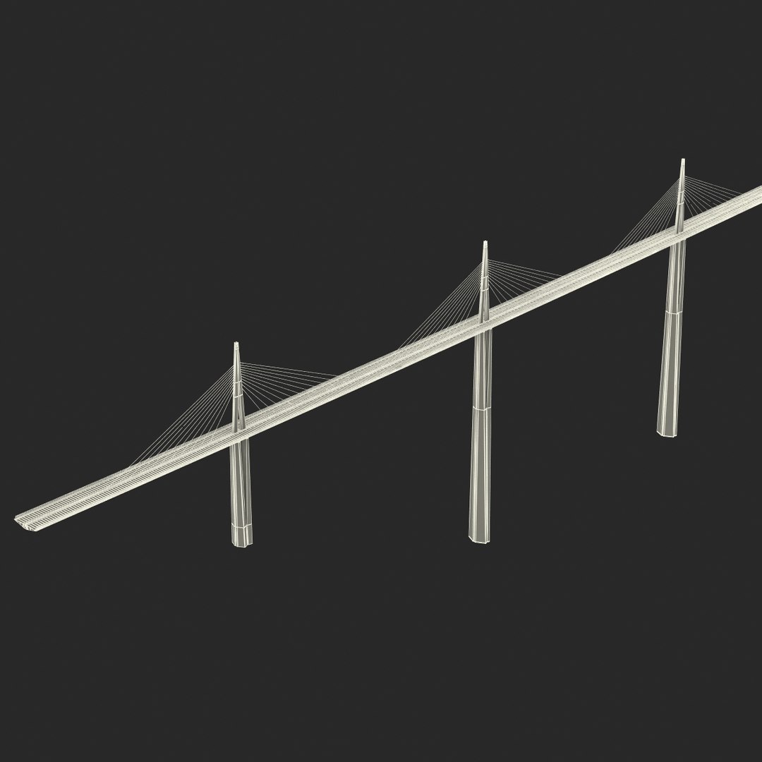 millau viaduct bridge france 3d model