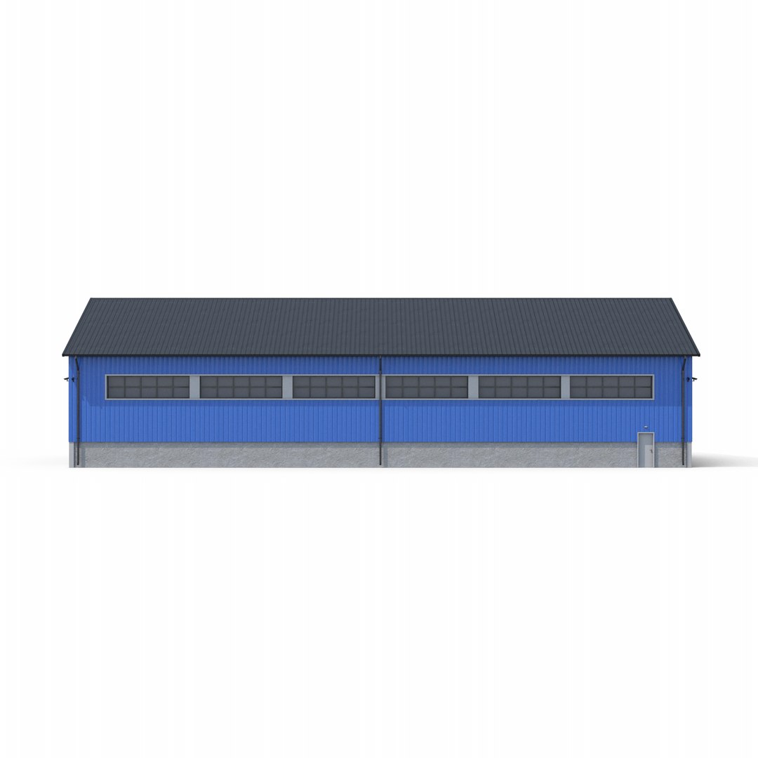 Blue Warehouse Building 3D Model - TurboSquid 2300815