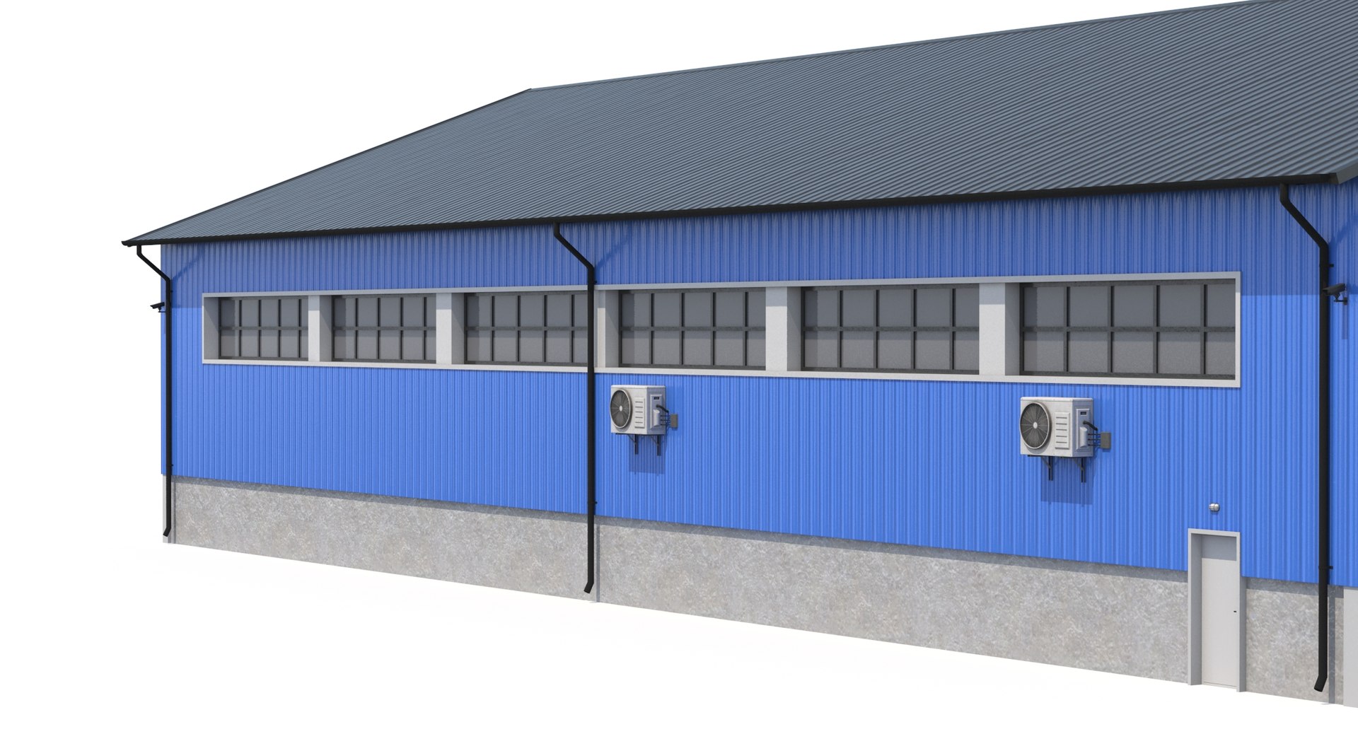 Blue Warehouse Building 3D Model - TurboSquid 2300815