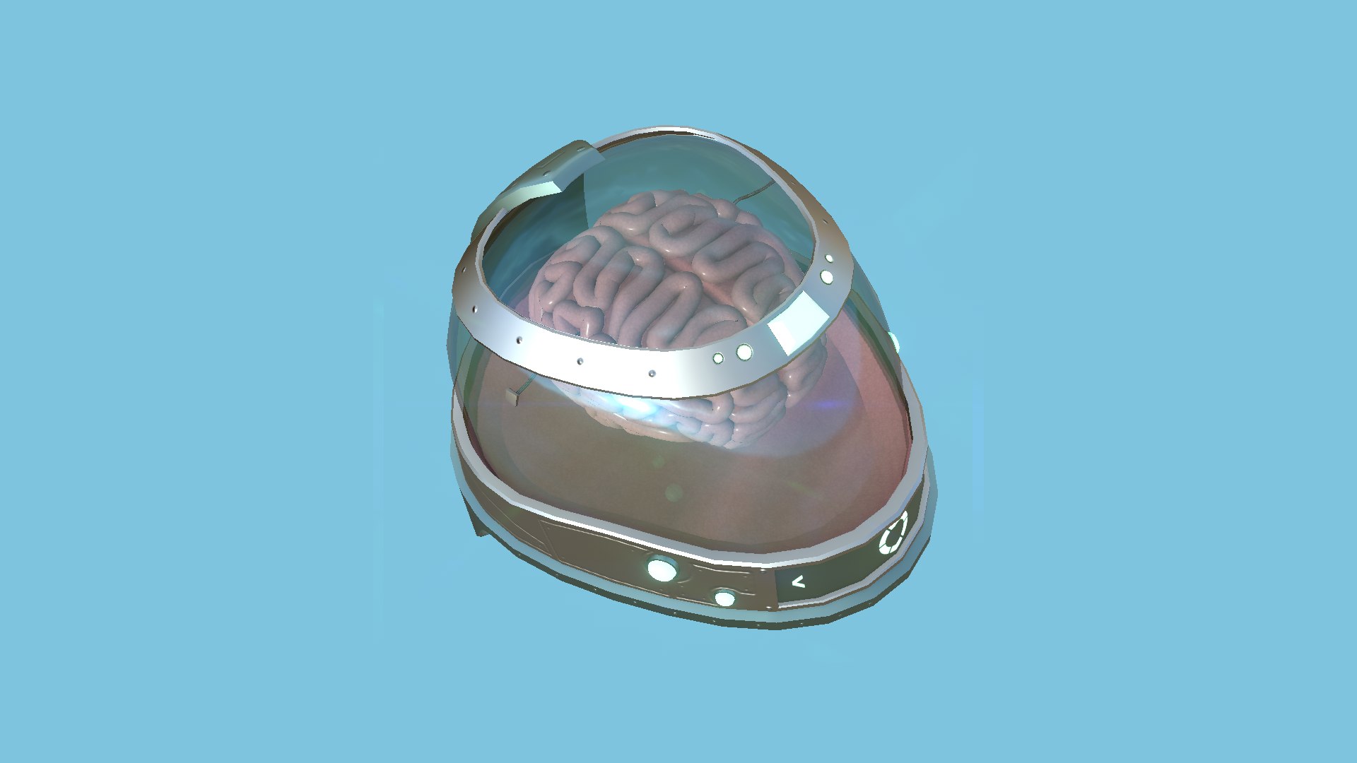 SciFi Brain Helmet 01 Aluminum - Character Design Fashion 3D ...