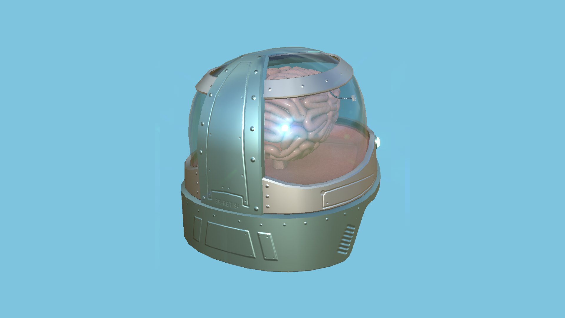 SciFi Brain Helmet 01 Aluminum - Character Design Fashion 3D ...