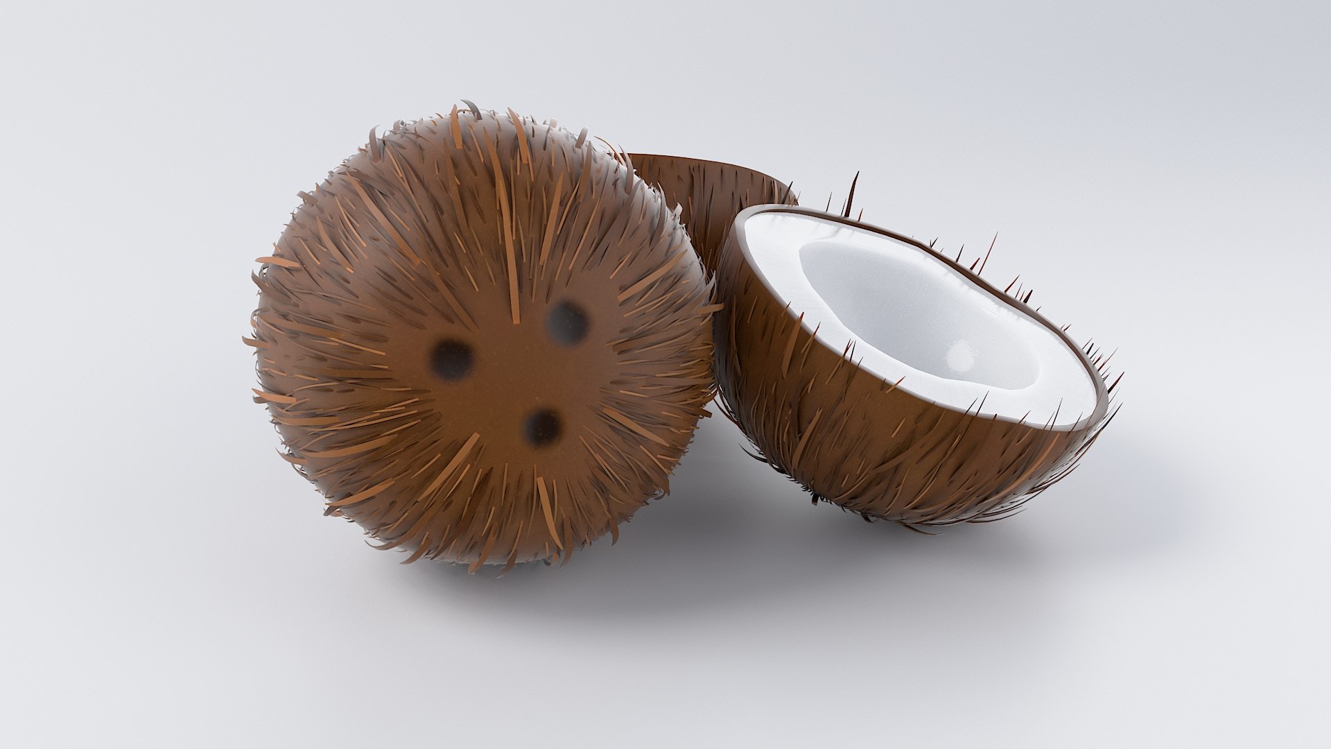 Cartoon Coconut Set 3D Model - TurboSquid 2105069