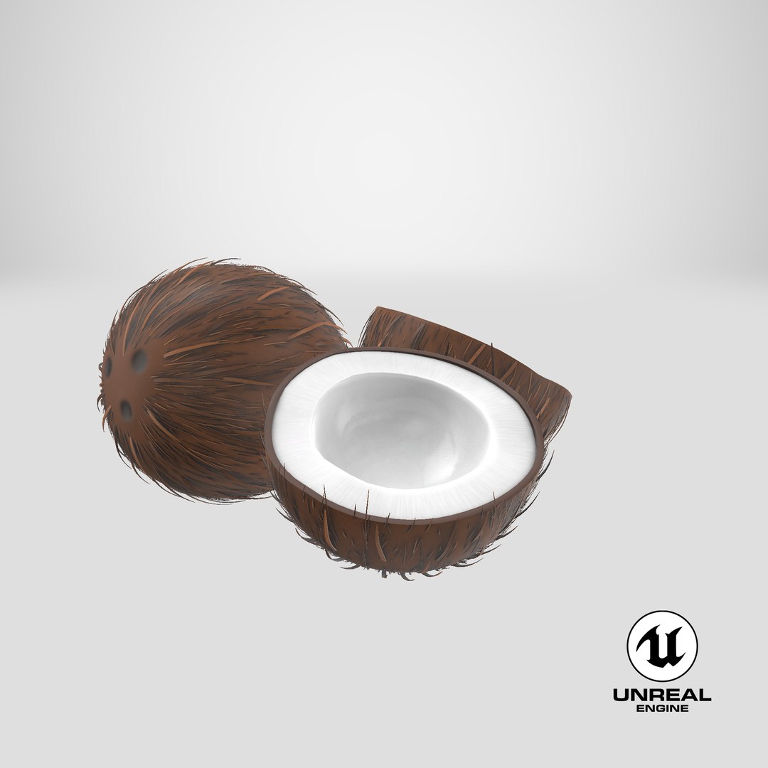 Cartoon Coconut Set 3D Model - TurboSquid 2105069