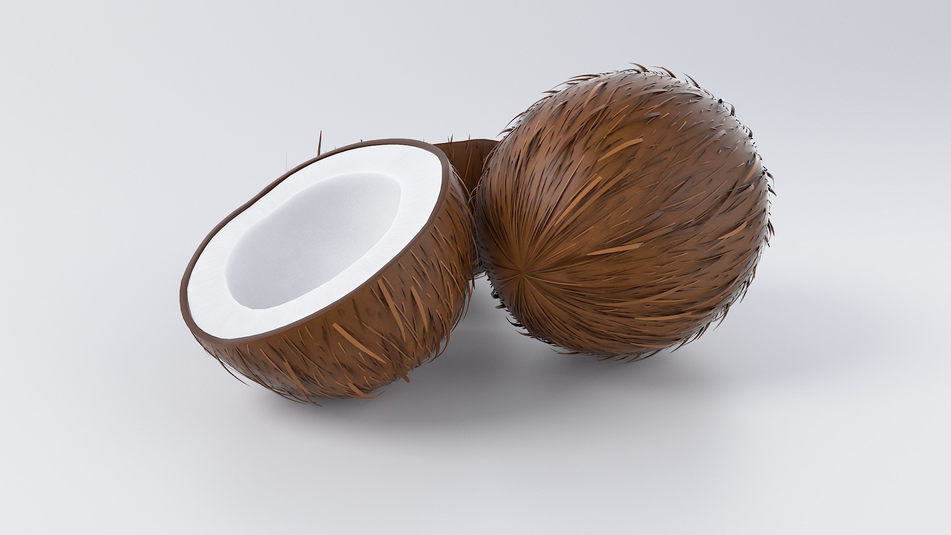 Cartoon Coconut Set 3D Model - TurboSquid 2105069