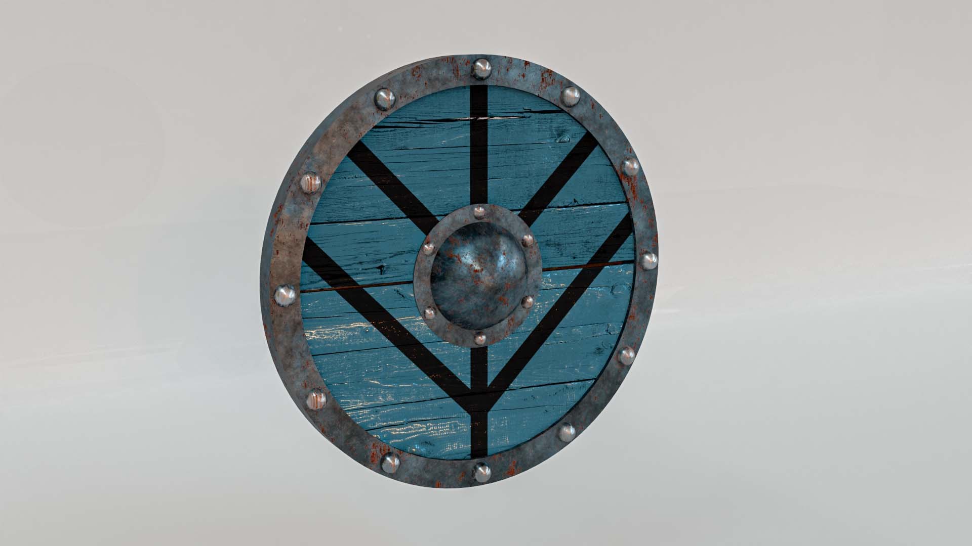 Blue Viking Shield 3D Model - TurboSquid 2145435