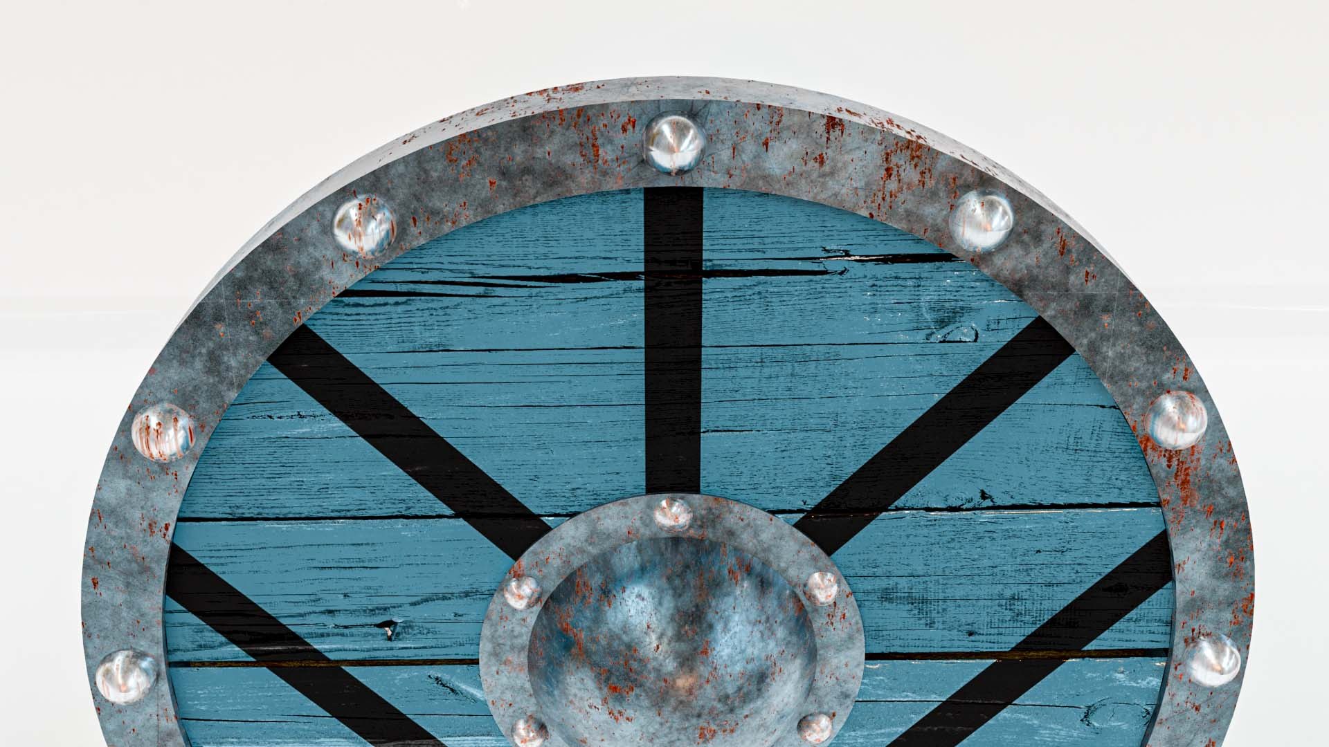 Blue Viking Shield 3D Model - TurboSquid 2145435