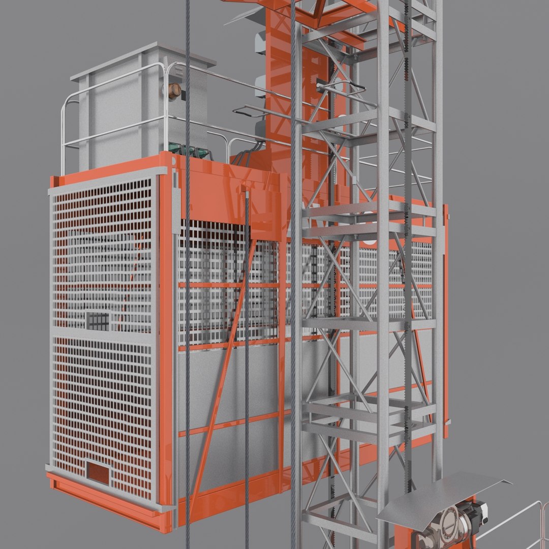 3d model rigged hoists materials