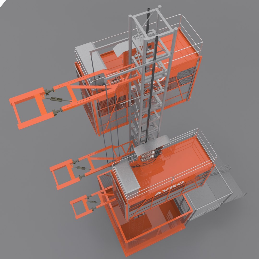 3d model rigged hoists materials