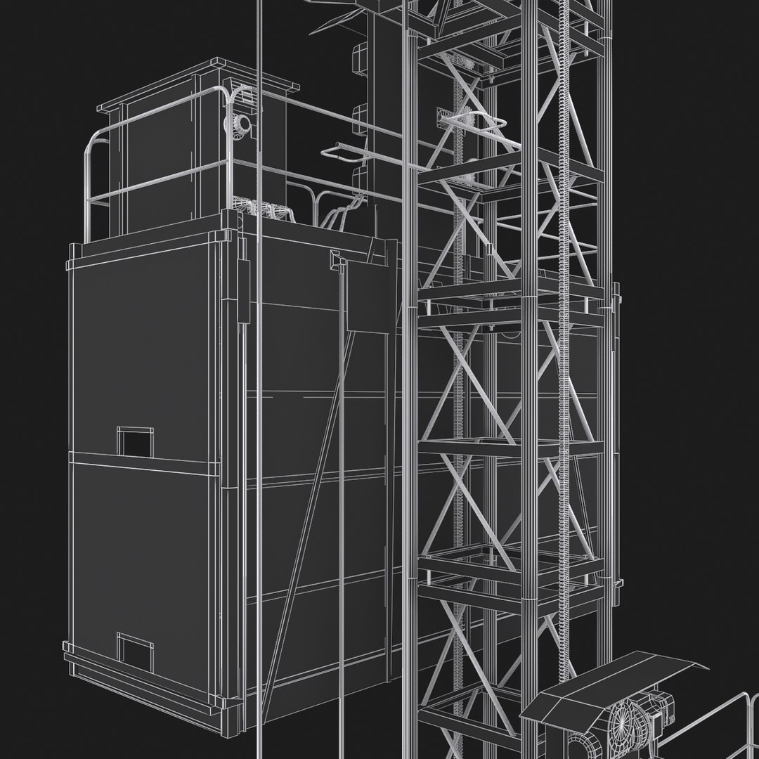 3d model rigged hoists materials