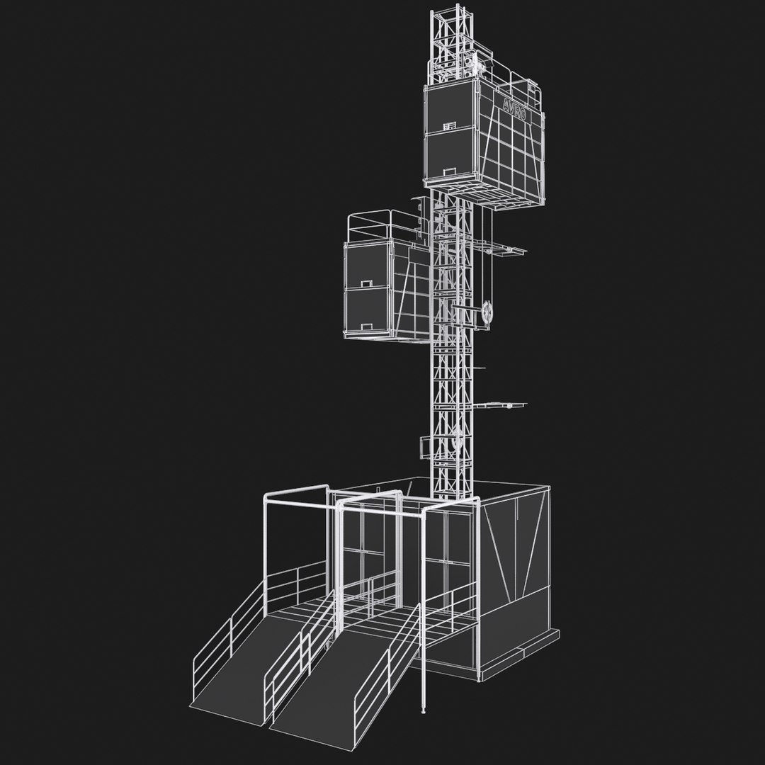 3d model rigged hoists materials
