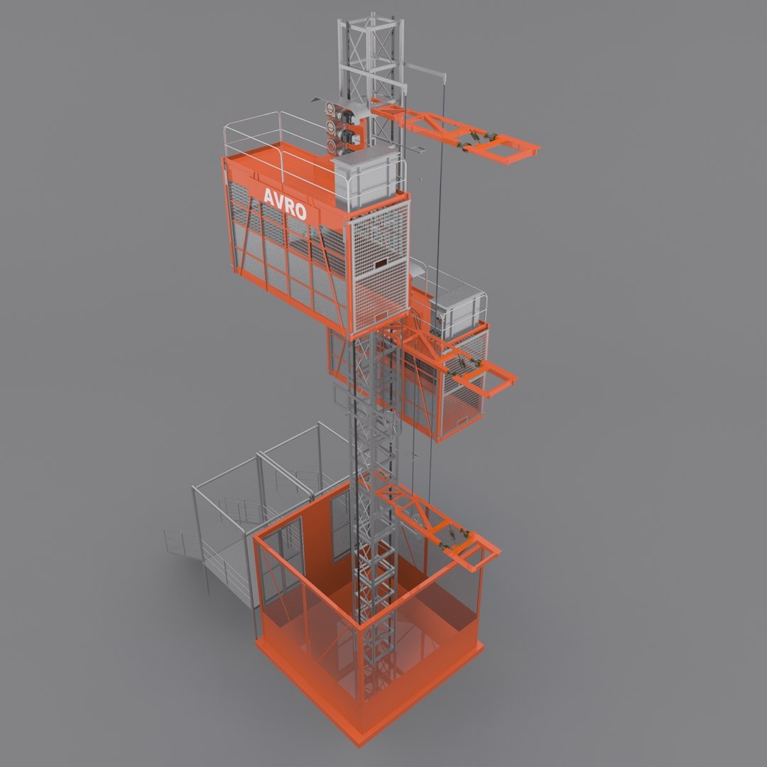 3d model rigged hoists materials