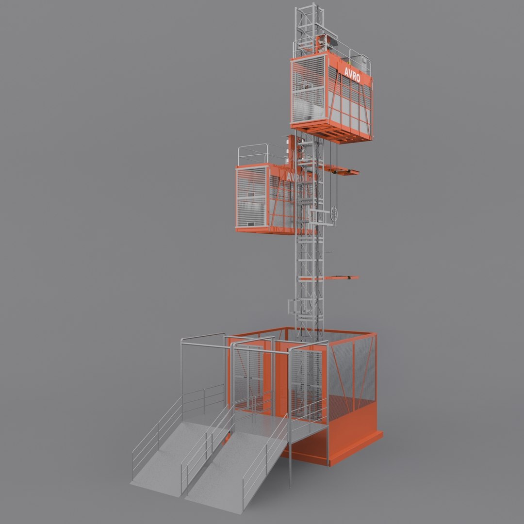 3d model rigged hoists materials