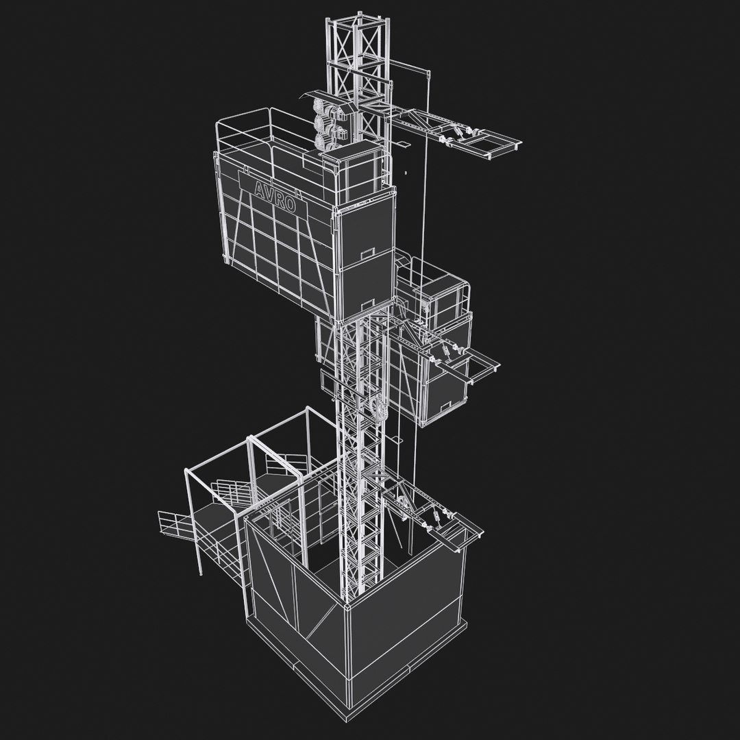 3d model rigged hoists materials