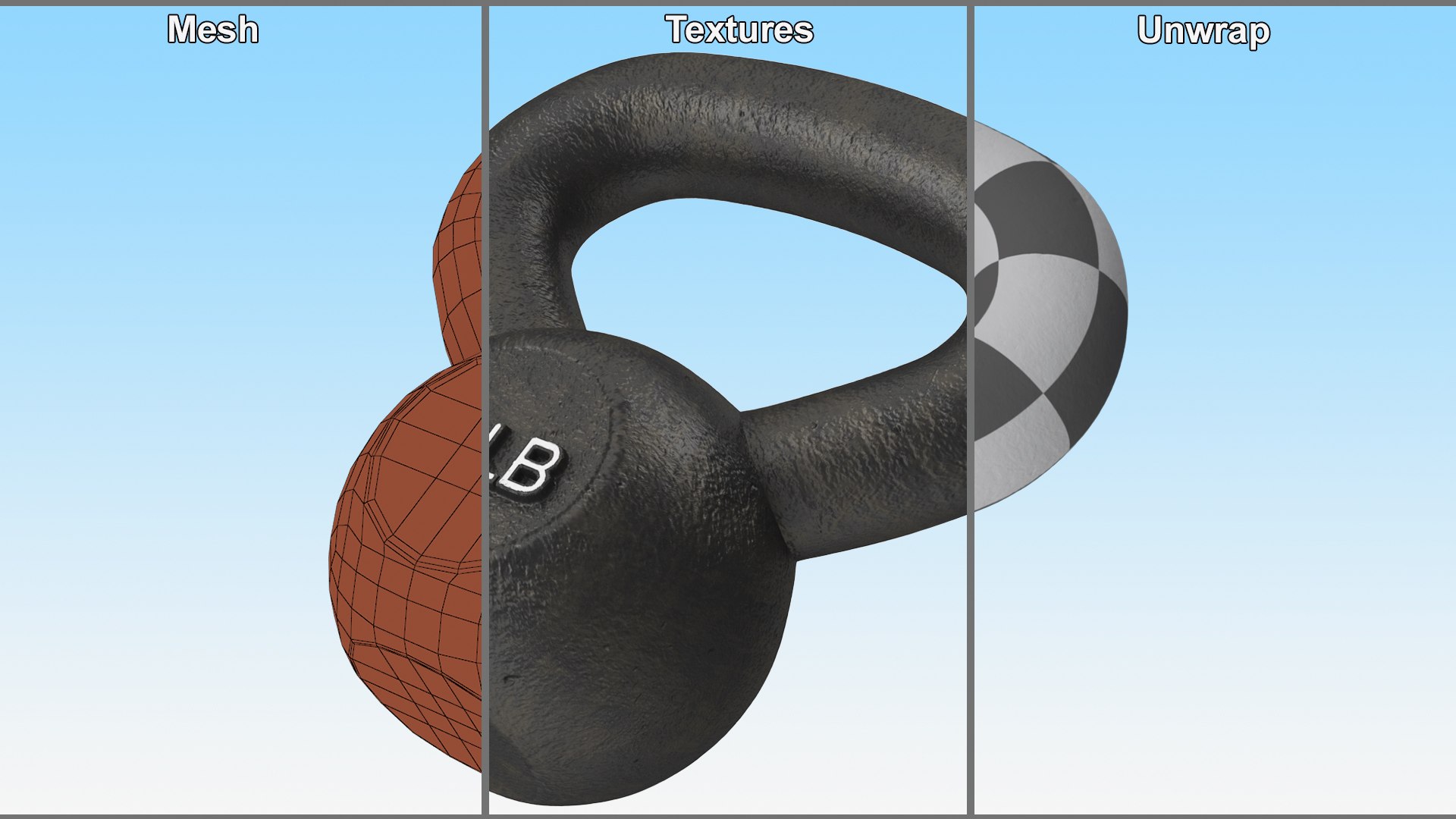 Solid Cast Training Kettlebell 30lb 3D Model - TurboSquid 2068503