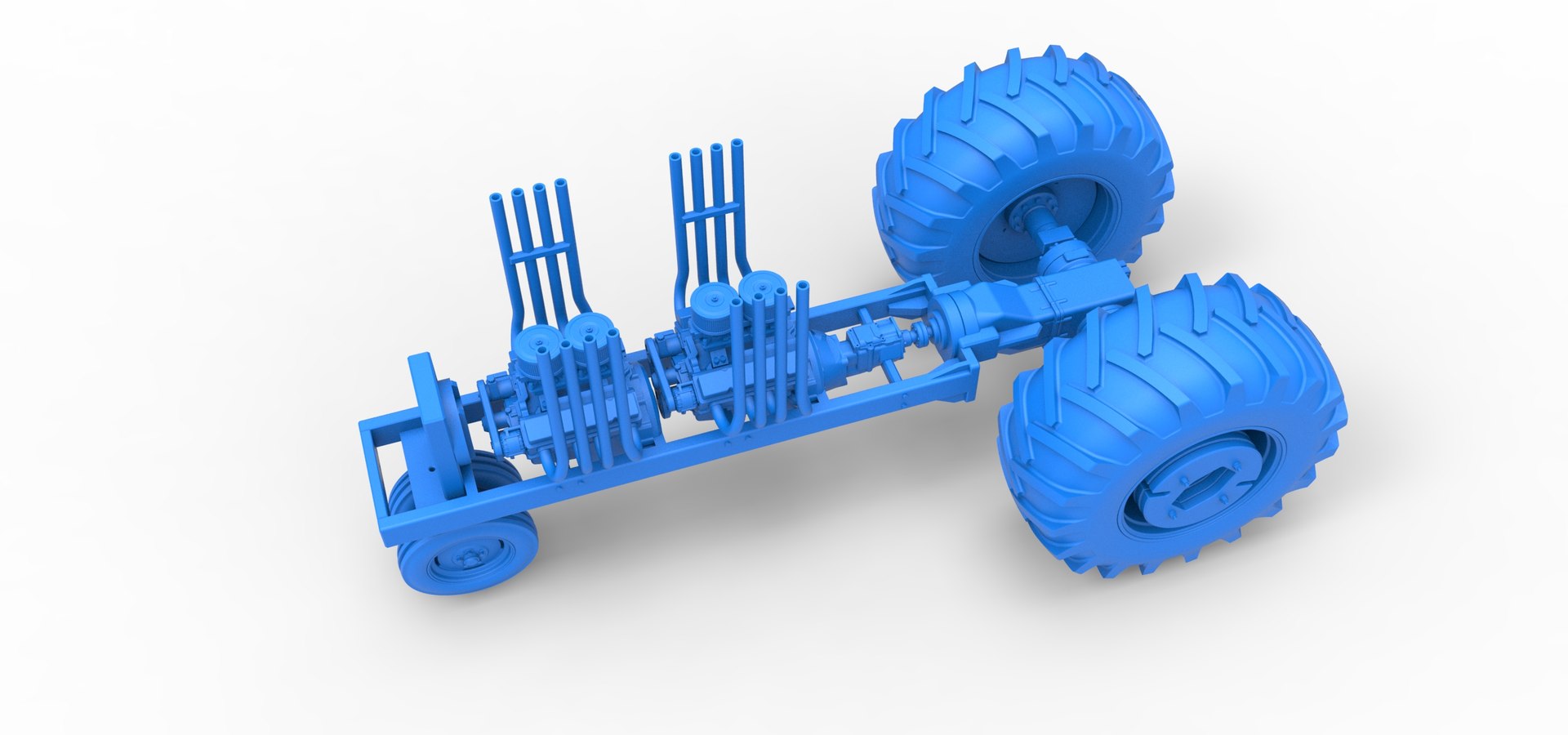 3D Model Vintage Small Block Pulling Tractor Base Version 3 Scale 1 To ...