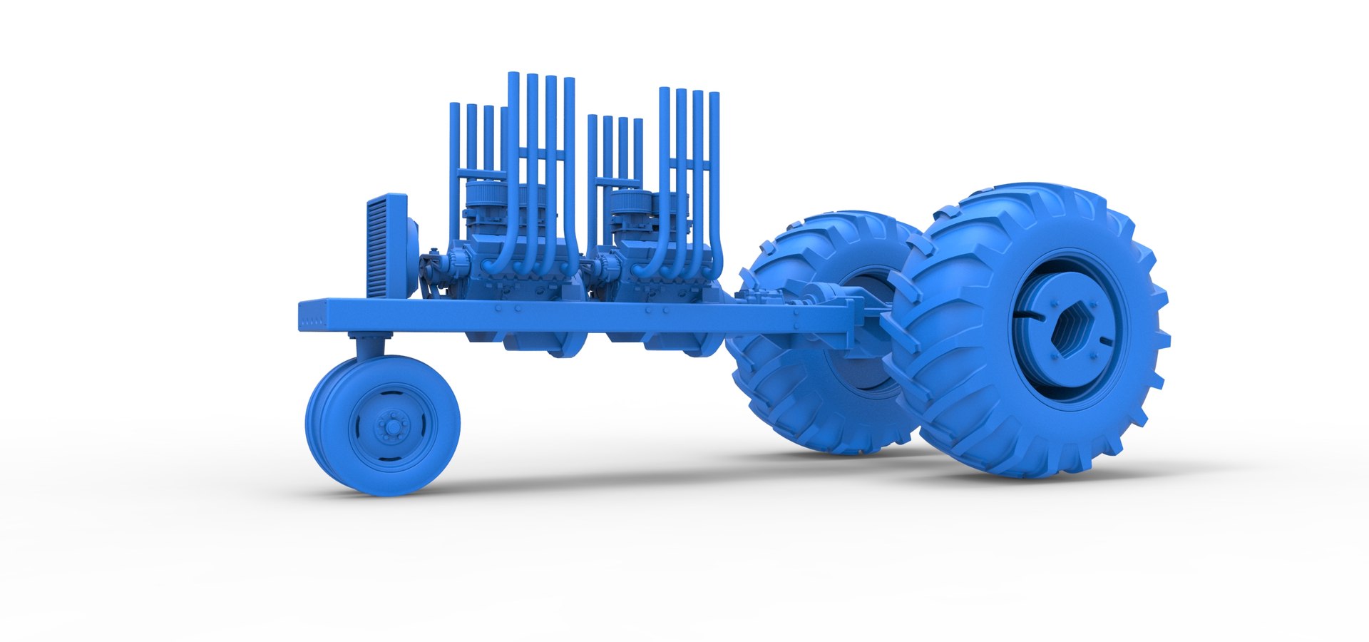 3D Model Vintage Small Block Pulling Tractor Base Version 3 Scale 1 To ...