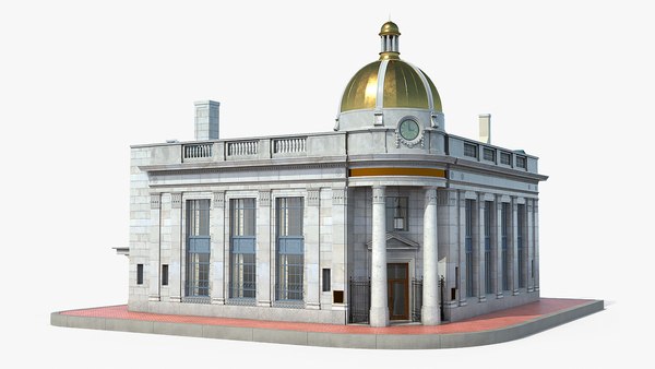 modelo 3d Antiguo y Clásico Edificio de Banco - TurboSquid 1980871