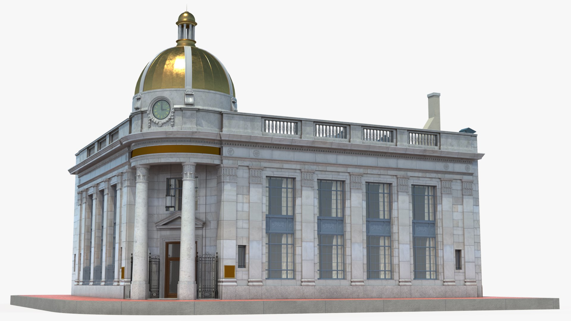 3D Old and Classic Bank Building model - TurboSquid 1980871