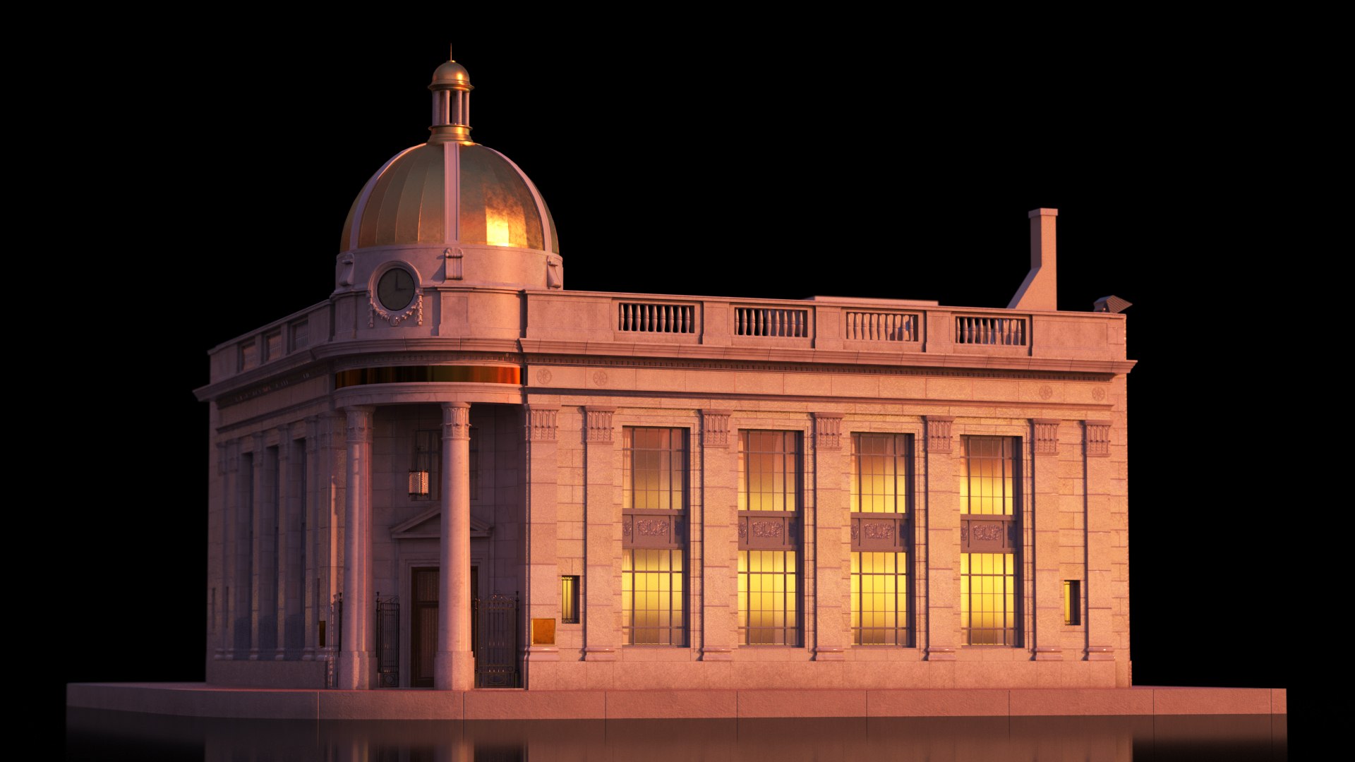 3D Old and Classic Bank Building model - TurboSquid 1980871