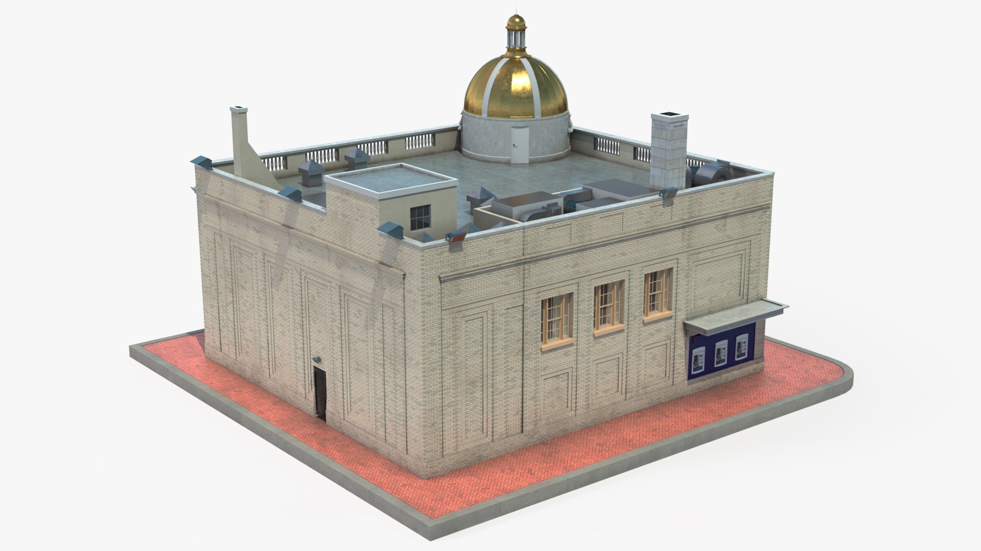 3D Old and Classic Bank Building model - TurboSquid 1980871