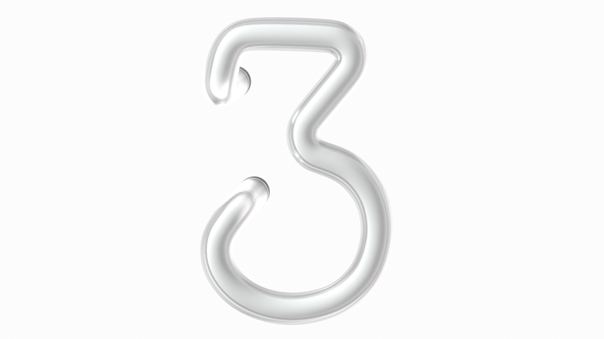 3D Neon Tube Light Number 3 - TurboSquid 1855661