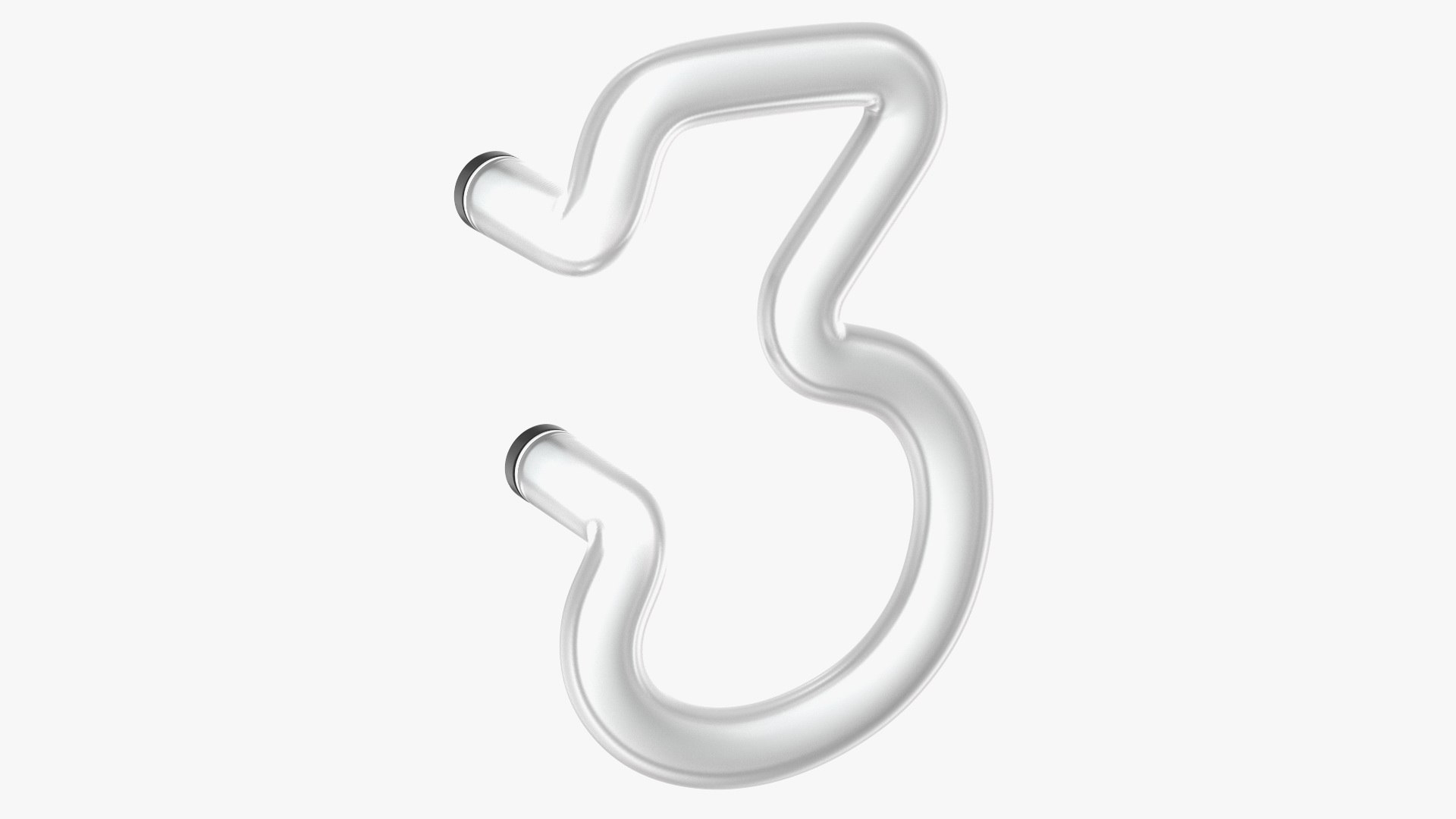 3D Neon Tube Light Number 3 - TurboSquid 1855661