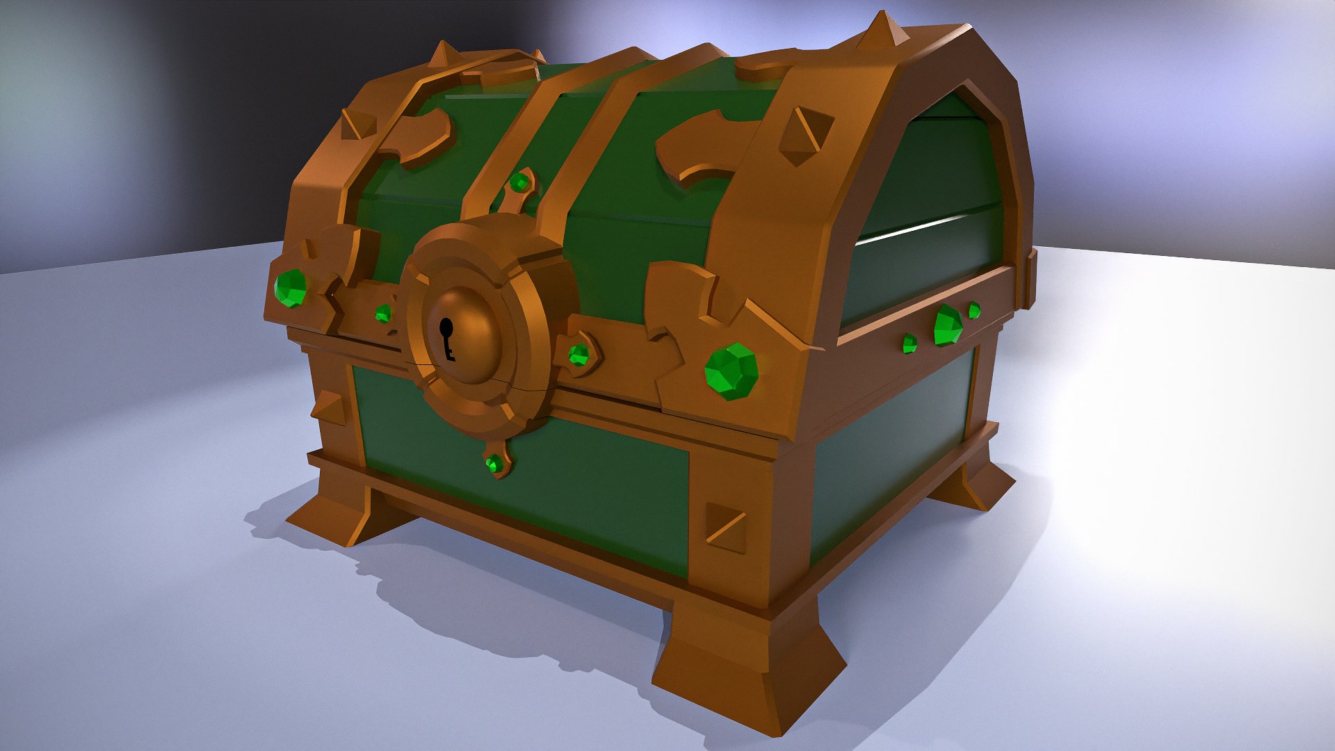 Vintage green chest 3D model - TurboSquid 1839840