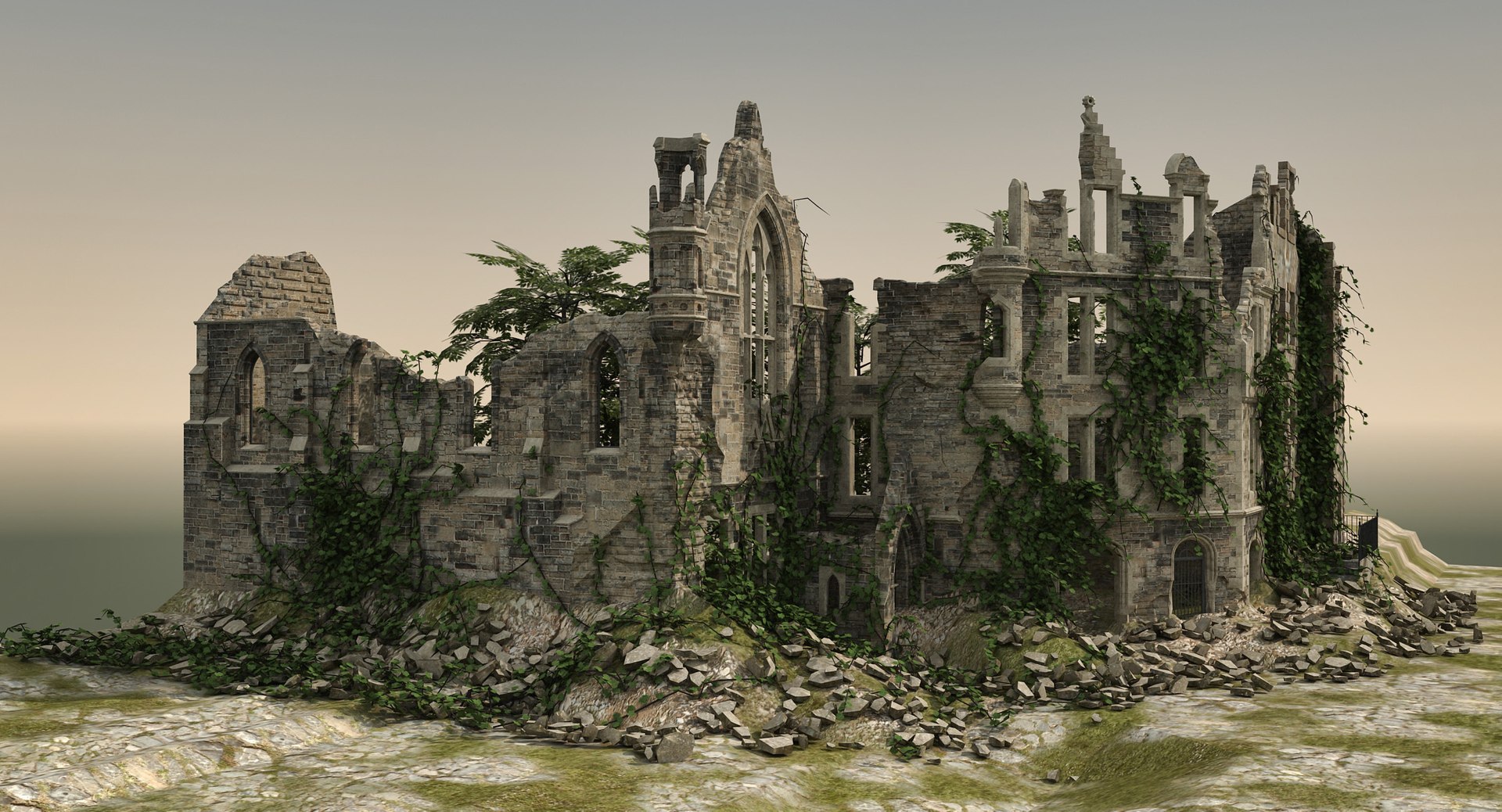 medieval ruined 3d max