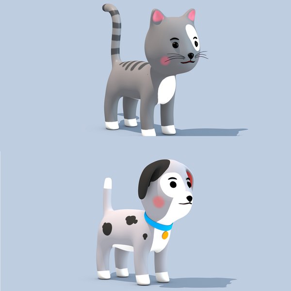 modelo 3d Cat and Dog Pack - TurboSquid 2090662