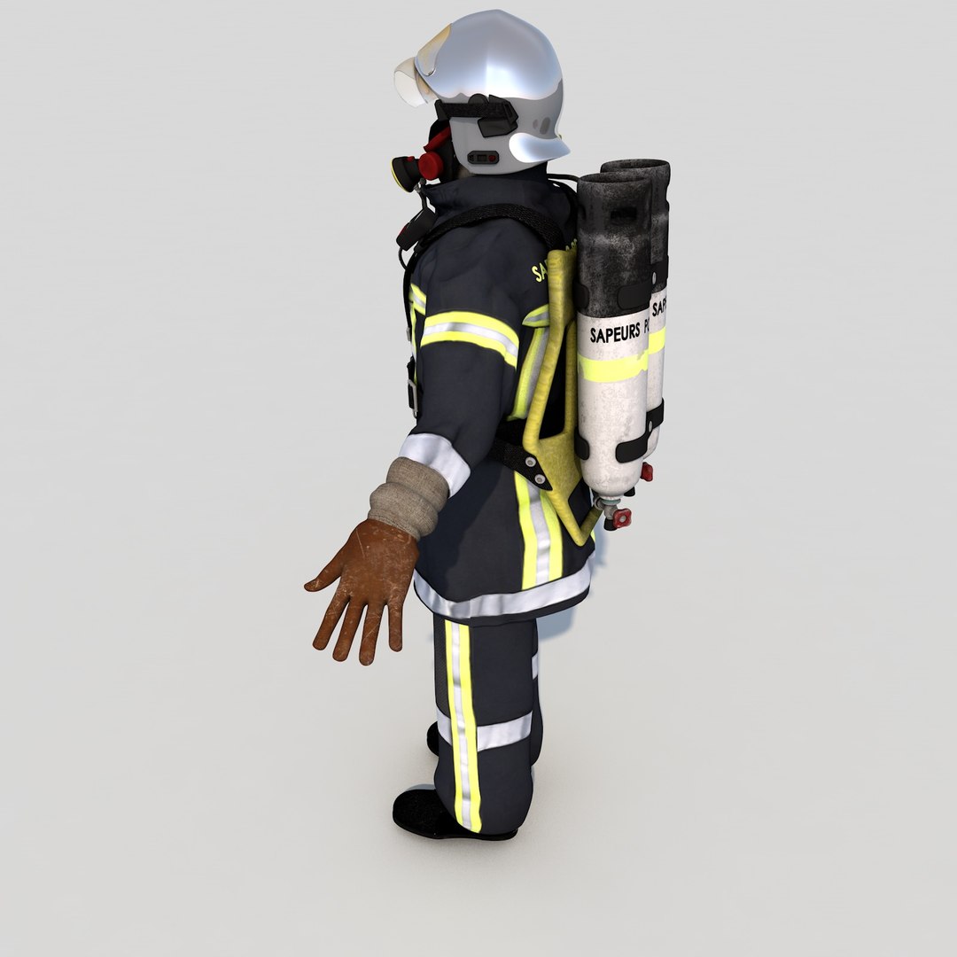 3D French Fireman Model - TurboSquid 1272295