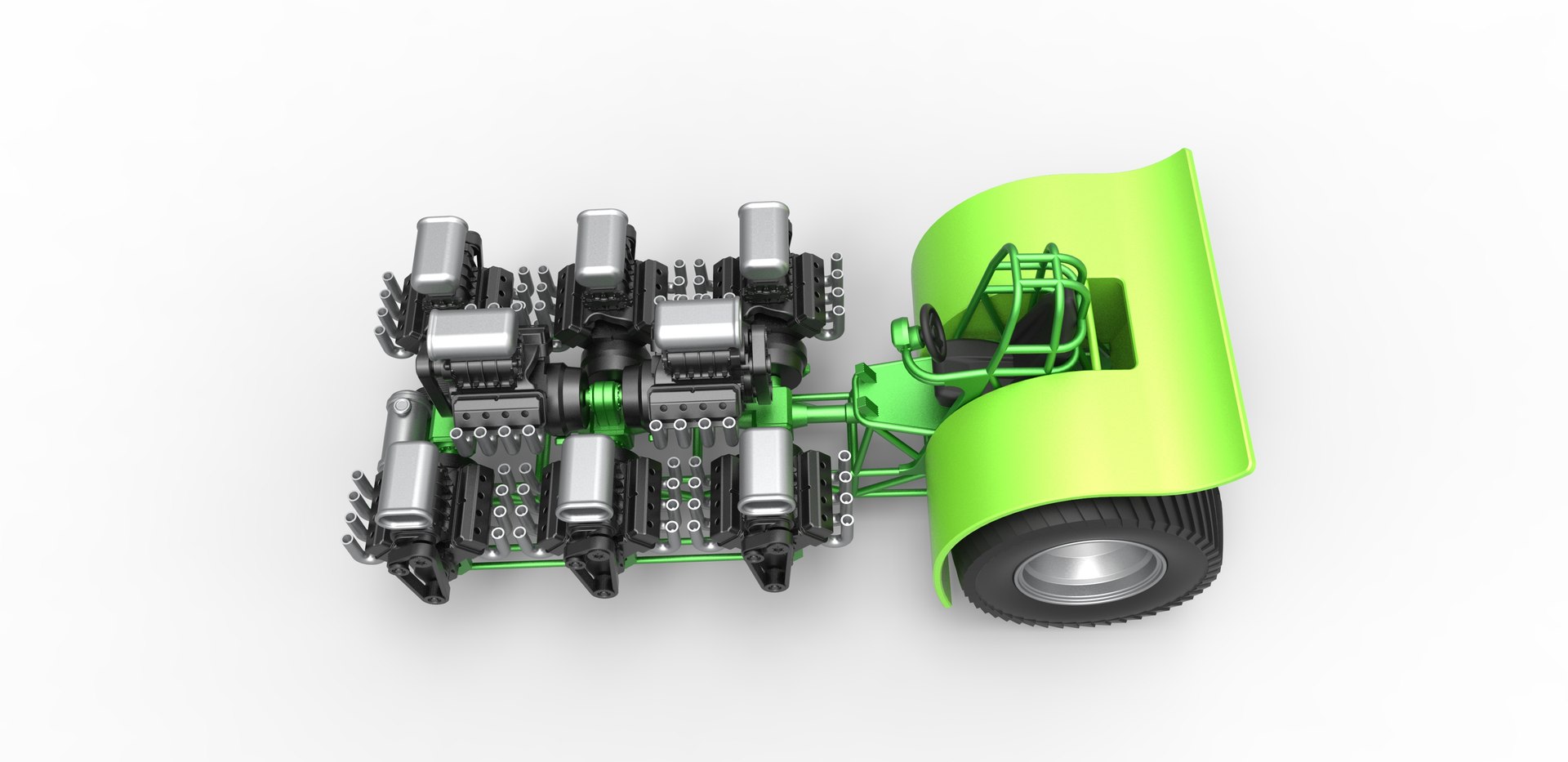 Diecast Pulling Tractor With 8 Engines V8 Scale 1 To 25 3D Model ...