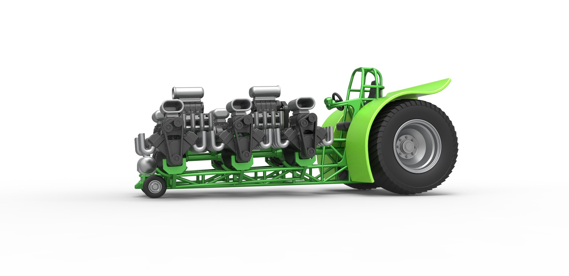 Diecast Pulling Tractor With 8 Engines V8 Scale 1 To 25 3D Model ...